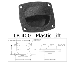 LR 400 Plastic Lift > Plastic Lifts, Low Profile 3 Finger Flush Mount Pulls