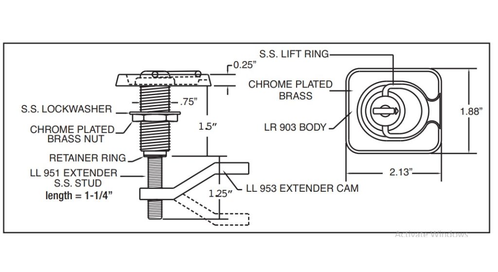 LL 950 Lock Latch with Extender Cam